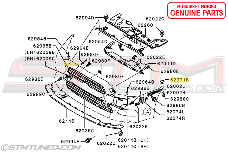 STM: OEM MITSUBISHI EVO 8/9/X BUMPER RETAINING CLIP | EVOLUTION VIII-IX ...